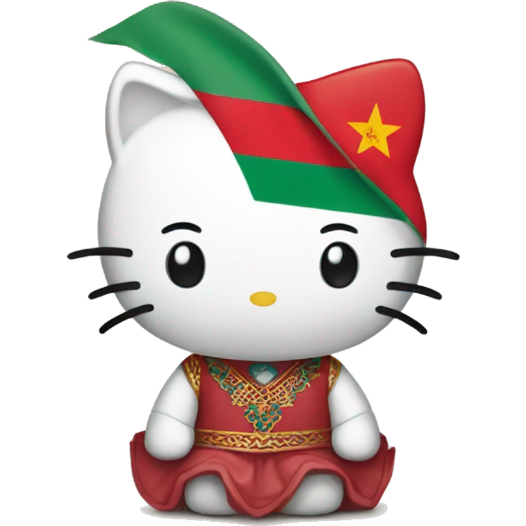 Hello kitty with Moroccan flag emoji | AI Emoji Generator