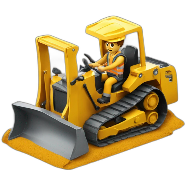 construction worker in bulldozer from bird perspective emoji | AI Emoji ...