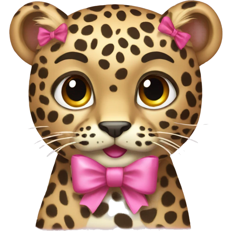 show leopard with pink bow emoji | AI Emoji Generator