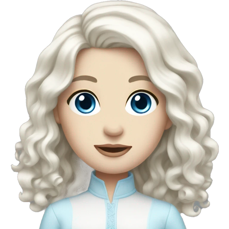 pale girl, long wavy black hair, blue eyes, luxury emoji | AI Emoji ...