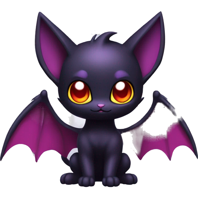 Cool Cute Edgy Dark Black Red Purple Batty Chibi Noibat-Cat-Pokémon ...