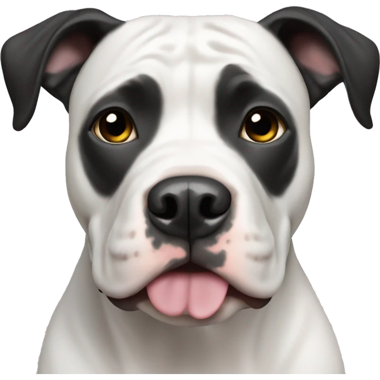 Black and white pit bull dog emoji | AI Emoji Generator