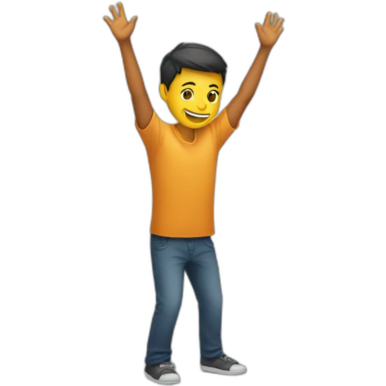 a person emoji seen from profile with arms horizontally stretched as if ...