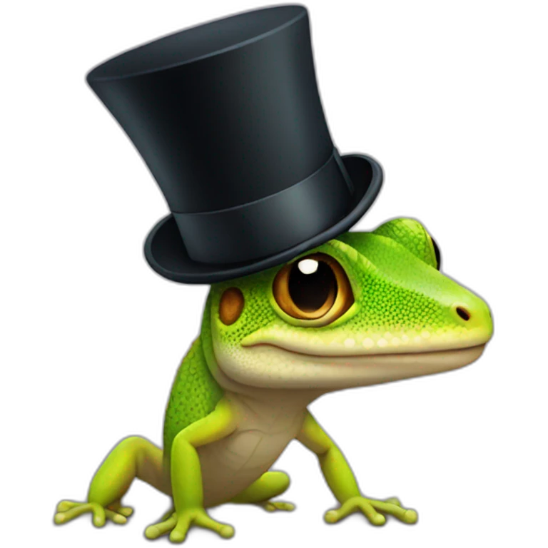 gecko with a top hat emoji | AI Emoji Generator