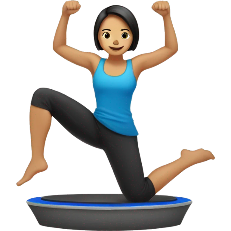 Filipina balancing on bosu emoji | AI Emoji Generator