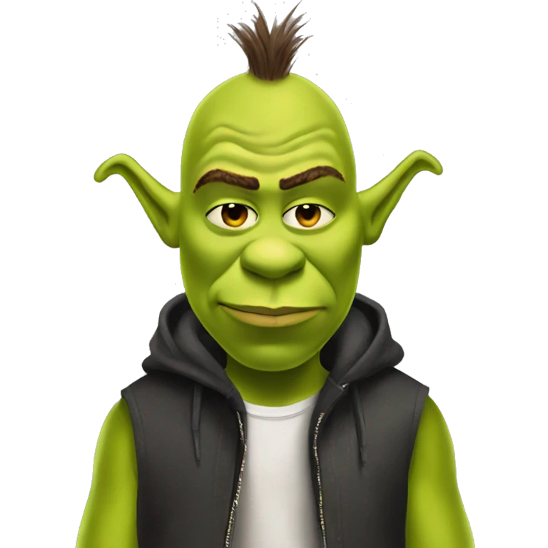 shrek wearing rick owens fit emoji | AI Emoji Generator