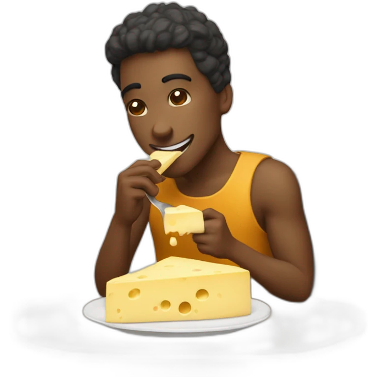 Persona comiendo deditos de queso emoji | AI Emoji Generator