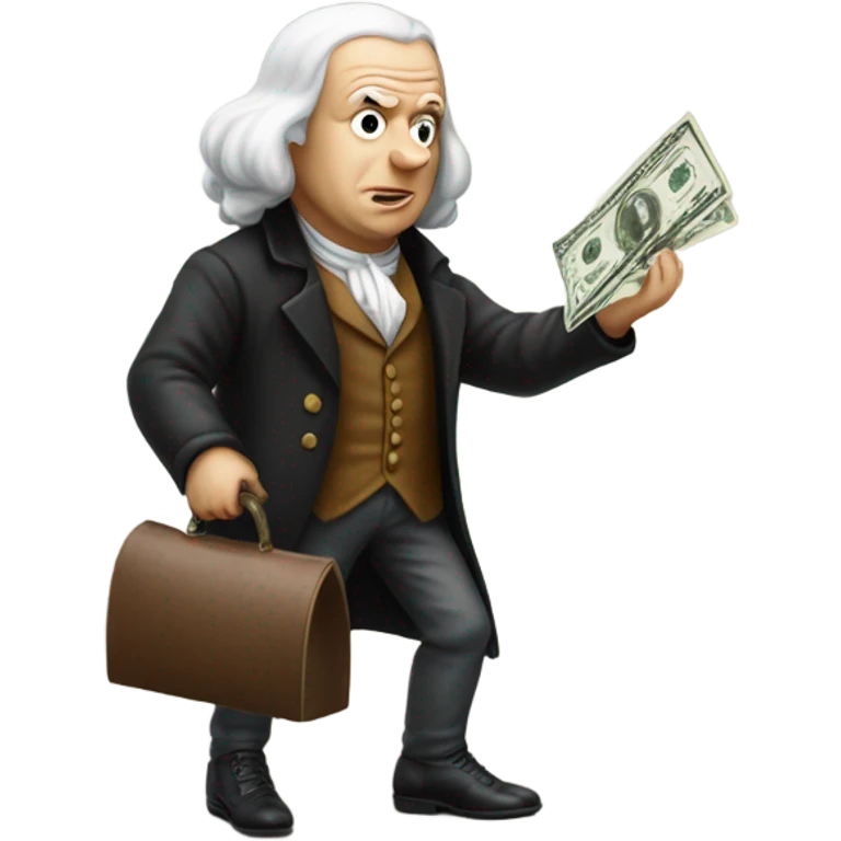 Benjamin Franklin robbing a bank emoji | AI Emoji Generator