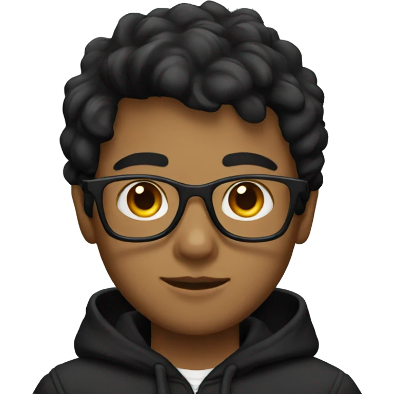 boy wear black hoodie with glasses emoji | AI Emoji Generator