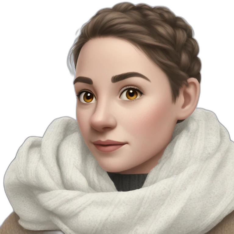 cozy brown hair portrait pose emoji | AI Emoji Generator
