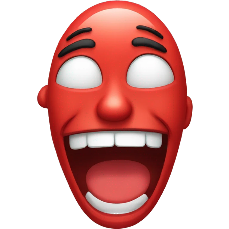 Red crying laughing emoji face emoji | AI Emoji Generator