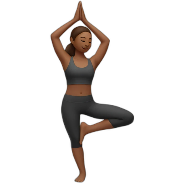 Yoga pose standing on one leg with other in air behind arms in a ...