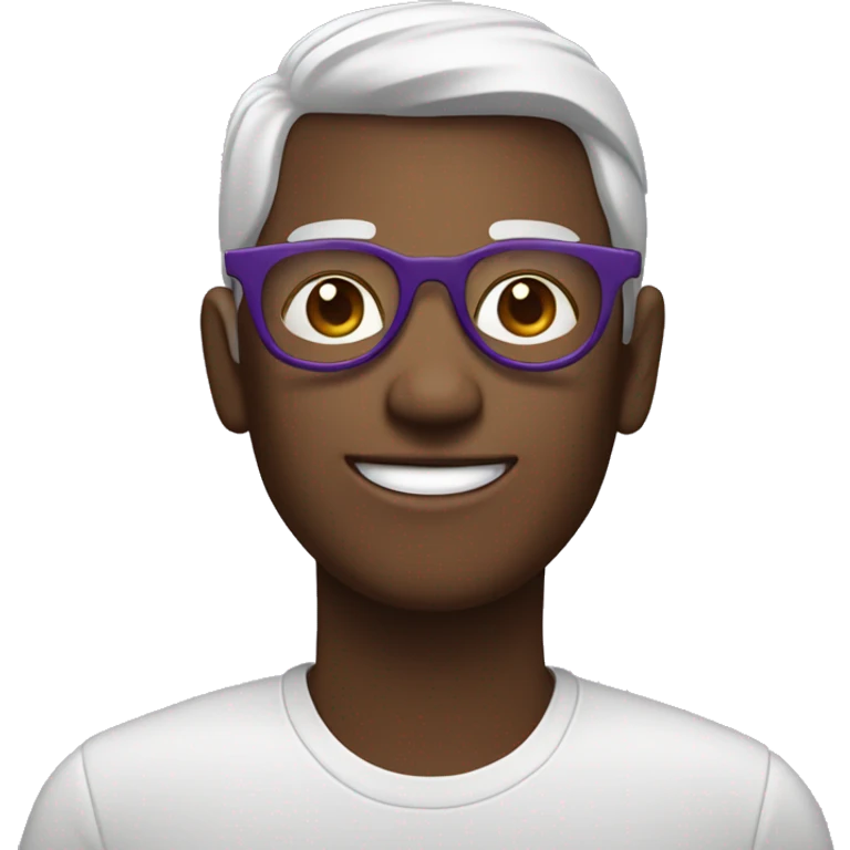 Pelo café con lentes morados emoji | AI Emoji Generator
