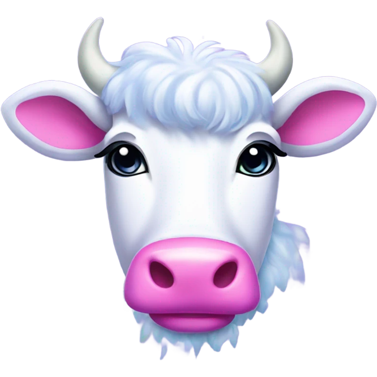 Lisa frank sparkly fluffy cow emoji | AI Emoji Generator