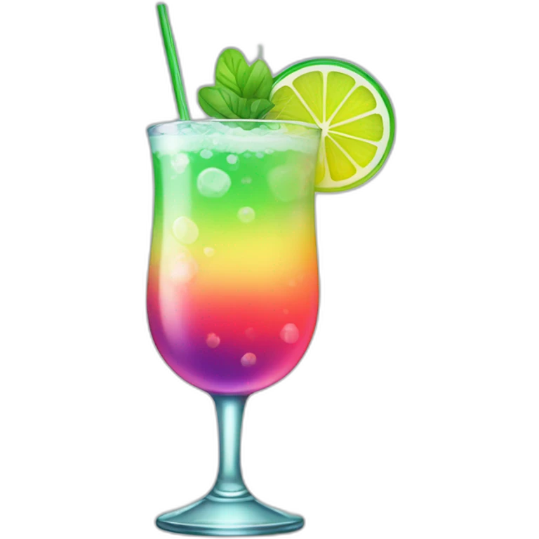 Sprite cocktail with color gradient emoji | AI Emoji Generator