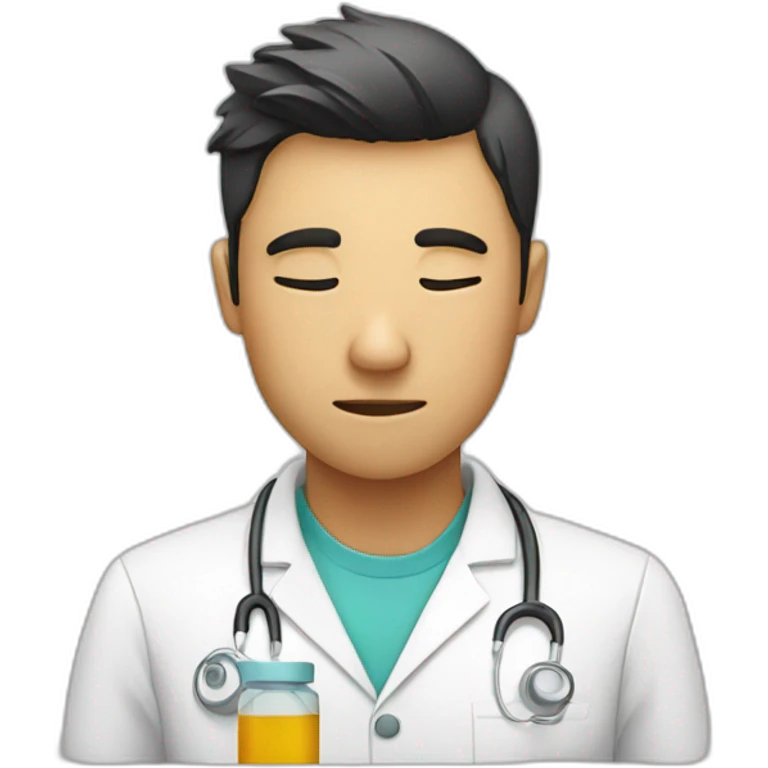 a tired pharmacy student from exam emoji | AI Emoji Generator
