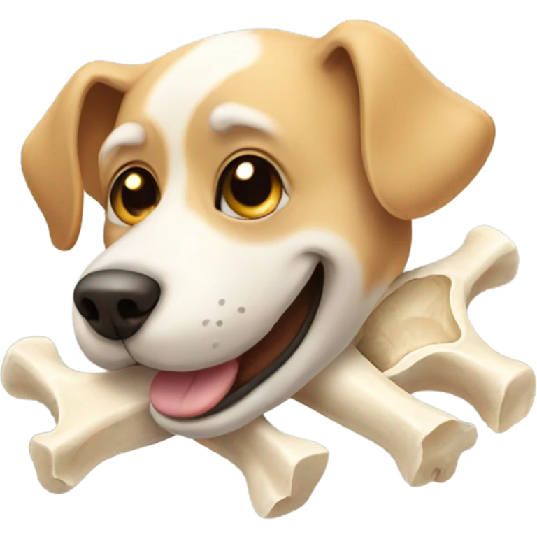 Dog with bone emoji | AI Emoji Generator