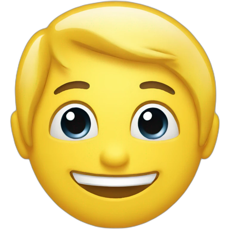 A [smile] emoji, the emoji is circular in shape, with a yellow ...