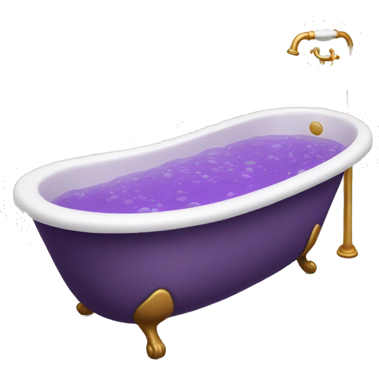 Bathtub filled with purple water emoji | AI Emoji Generator