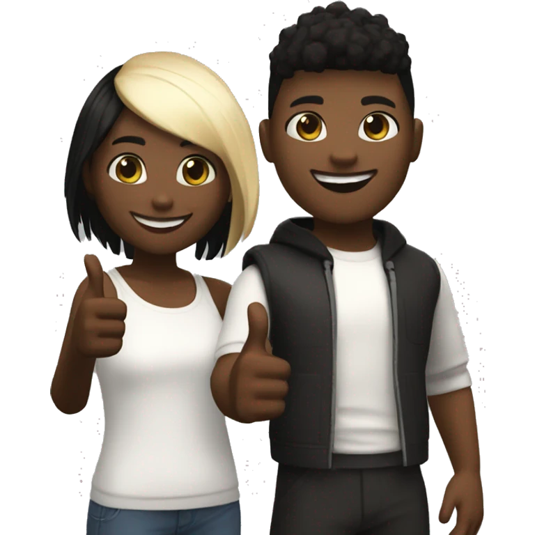 A black Roblox girl, a white American Roblox boy standing together ...