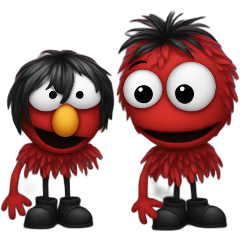 Elmo with emo hair emoji | AI Emoji Generator