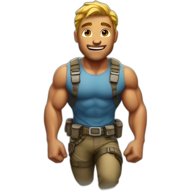 muscular man going up a mountain emoji | AI Emoji Generator