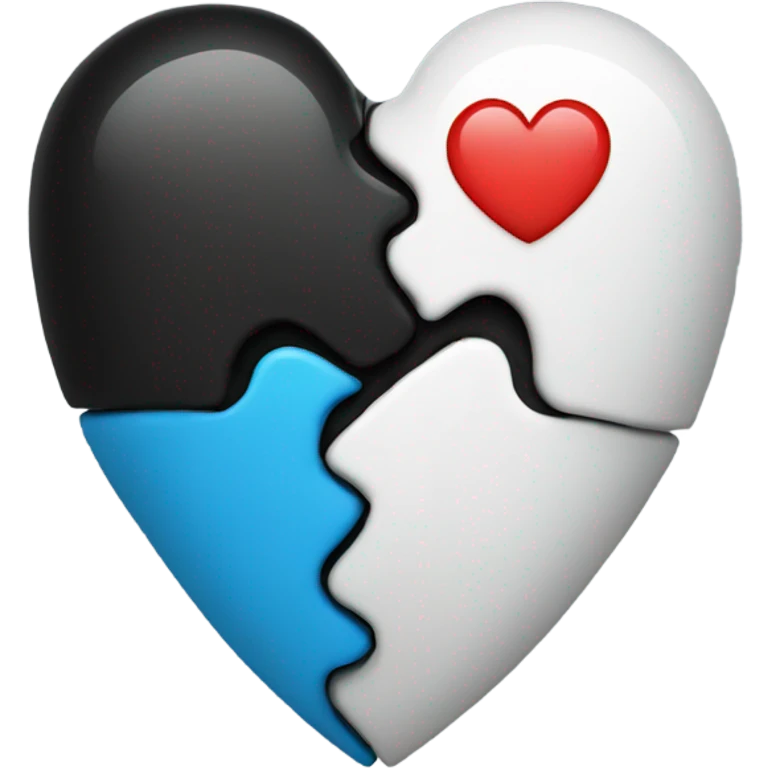 Blue and black heart half and half emoji | AI Emoji Generator