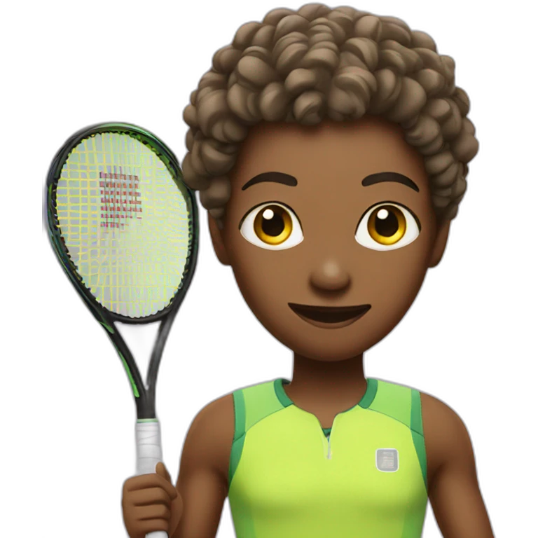 Tennis player with sparkle eyes emoji | AI Emoji Generator