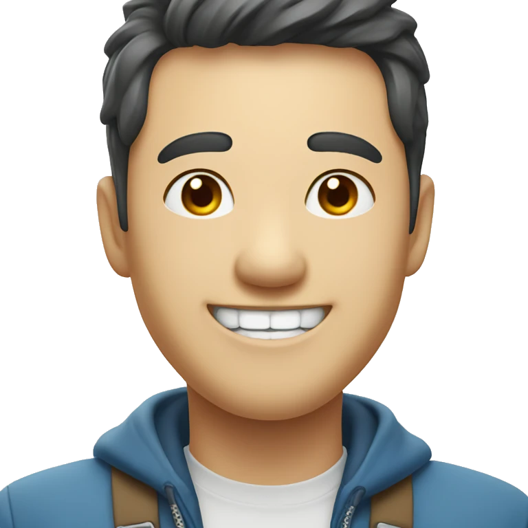 Smiling Korean Man shows thumbs up emoji | AI Emoji Generator