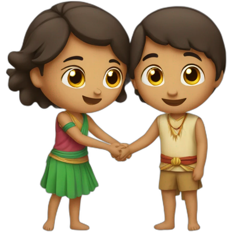 Indian boy and girl hug love emoji | AI Emoji Generator
