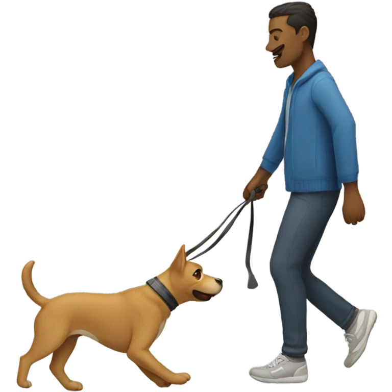 Person getting pulled by dog while walking emoji | AI Emoji Generator