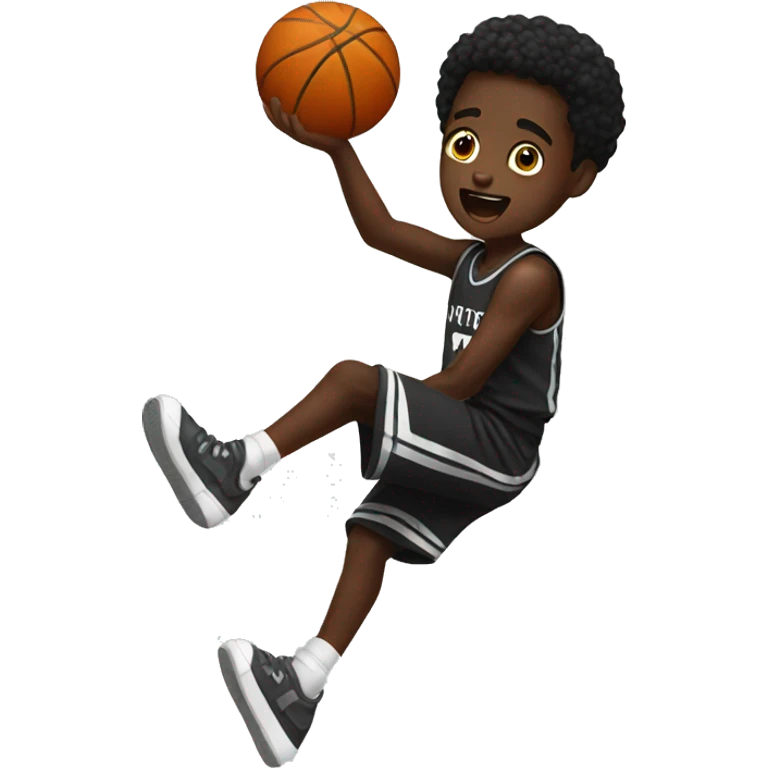Black kid dunking emoji | AI Emoji Generator
