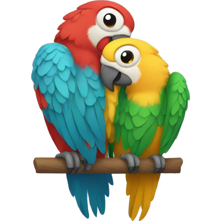 Two parrots hugging emoji | AI Emoji Generator