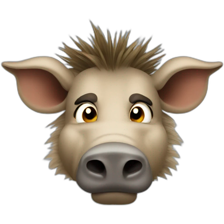 Grumpy warthog emoji | AI Emoji Generator