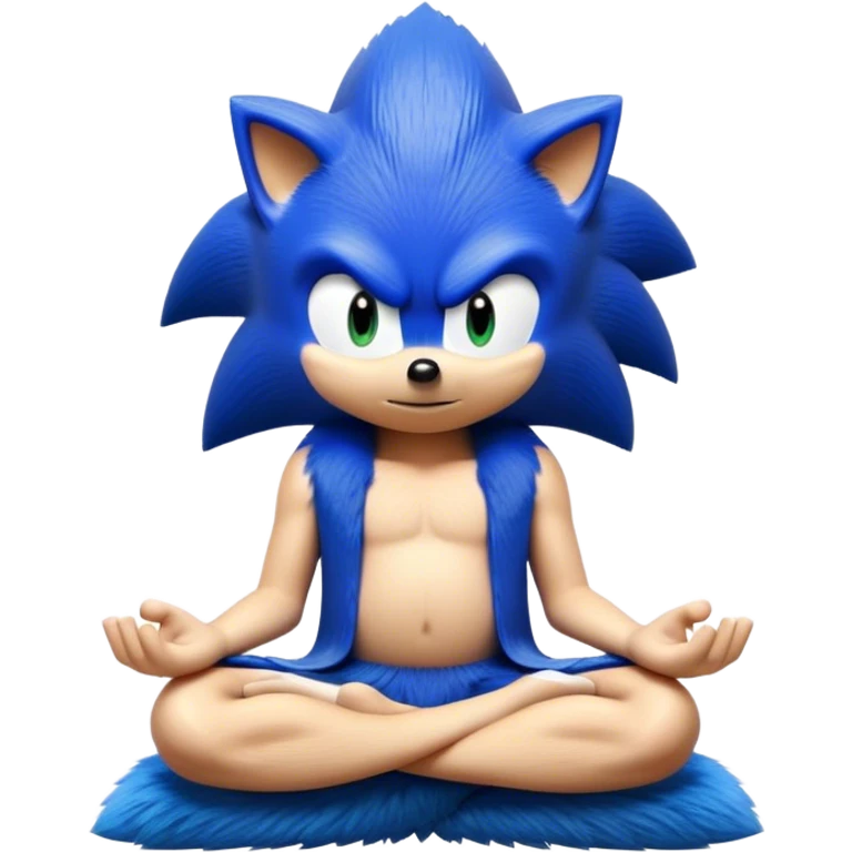 Sonic meditating emoji | AI Emoji Generator