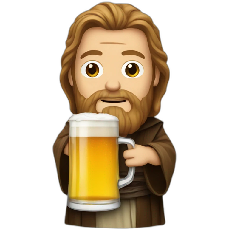 Obiwan drink beer emoji | AI Emoji Generator