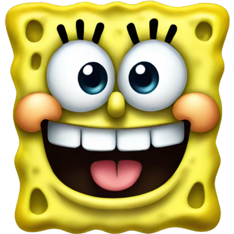 spongebob smiling with teeth emoji | AI Emoji Generator