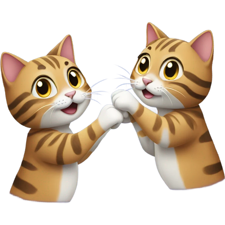 Two tabby cats high fiving emoji | AI Emoji Generator