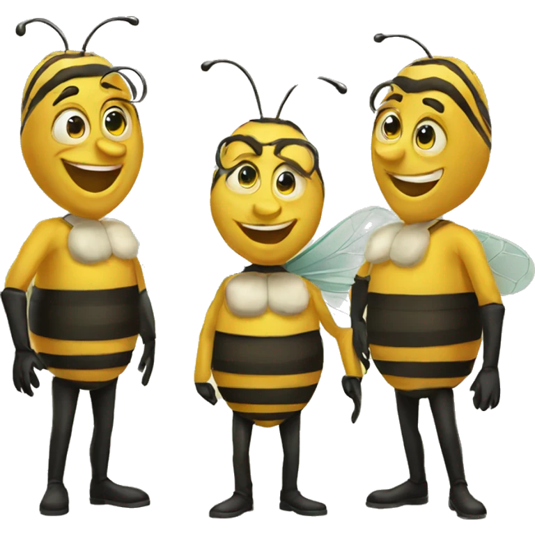 three corporate bees emoji | AI Emoji Generator