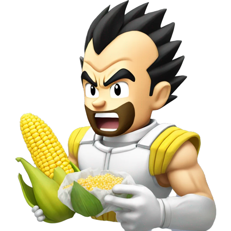 Vegeta eating corn emoji | AI Emoji Generator