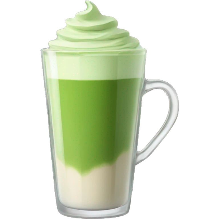 Matcha latte in high glass cup emoji | AI Emoji Generator