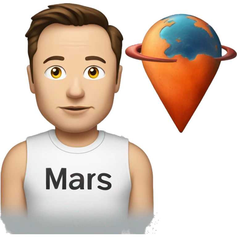 Elon musk wearing a T shirt with “I ️ MARS” on the front emoji | AI ...