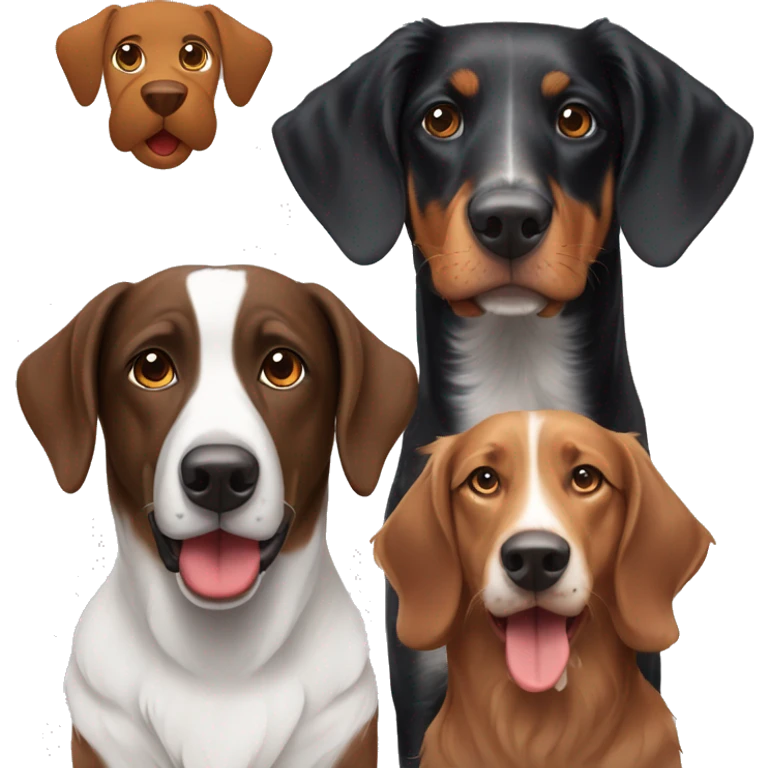 German pointer and dachshund and Australian Shepard emoji | AI Emoji ...
