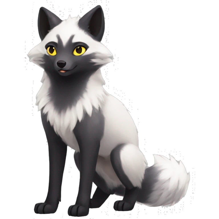 Arctic-Fox-Umbreon-Anubis-Silver-Fox-hybrid full body emoji | AI Emoji ...