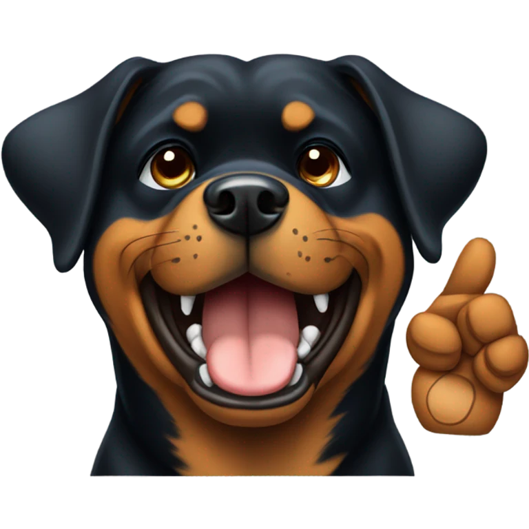 Rottweiler giving a thumbs up emoji | AI Emoji Generator