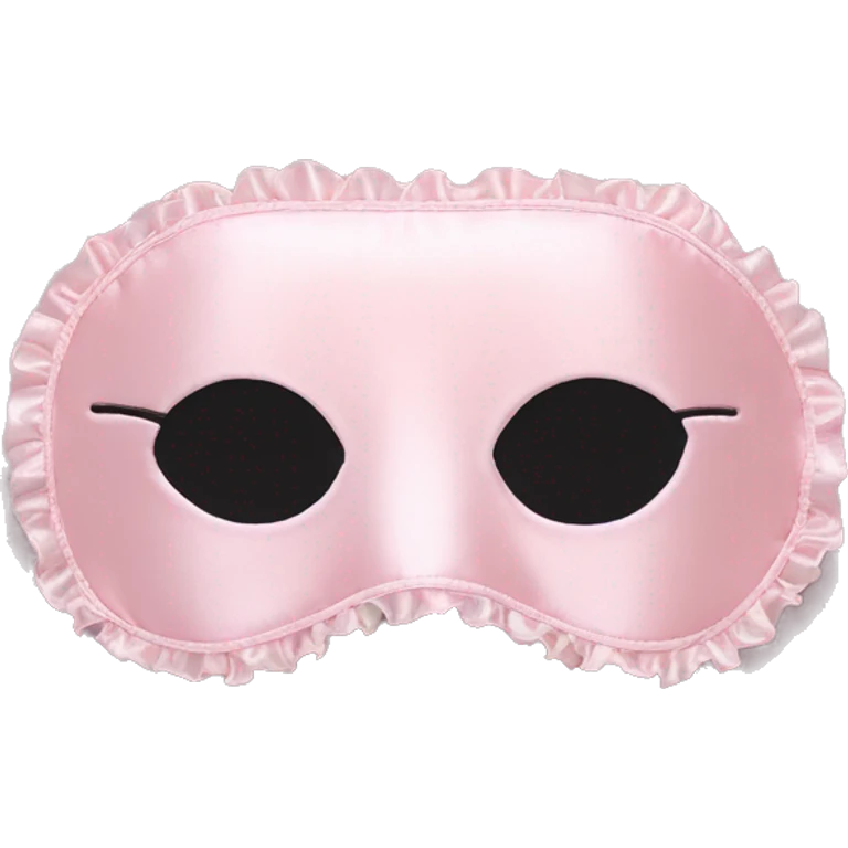 Light pink Frilly satin sleep mask no eyes emoji | AI Emoji Generator