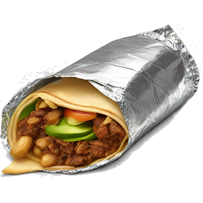 Shawarma wrap wrapped in tinfoil half way emoji | AI Emoji Generator