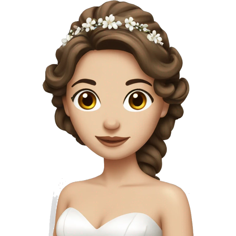 Beautiful bride with brown hair emoji | AI Emoji Generator