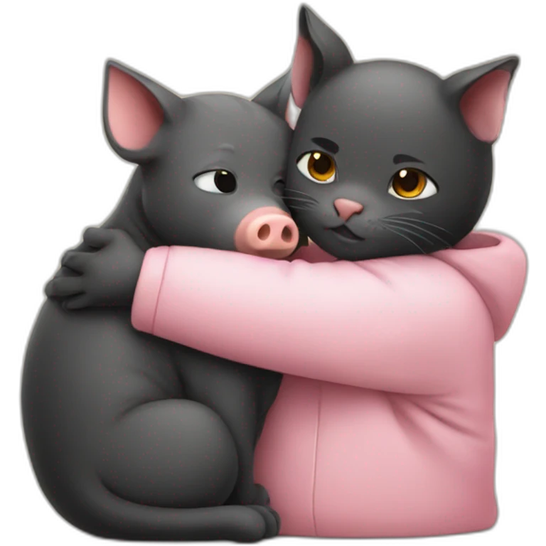 A Cat hug a pig emoji | AI Emoji Generator