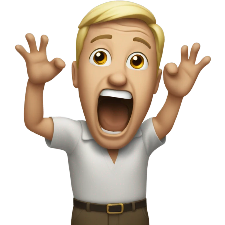 A man dramatically shouting into his open hands. emoji | AI Emoji Generator